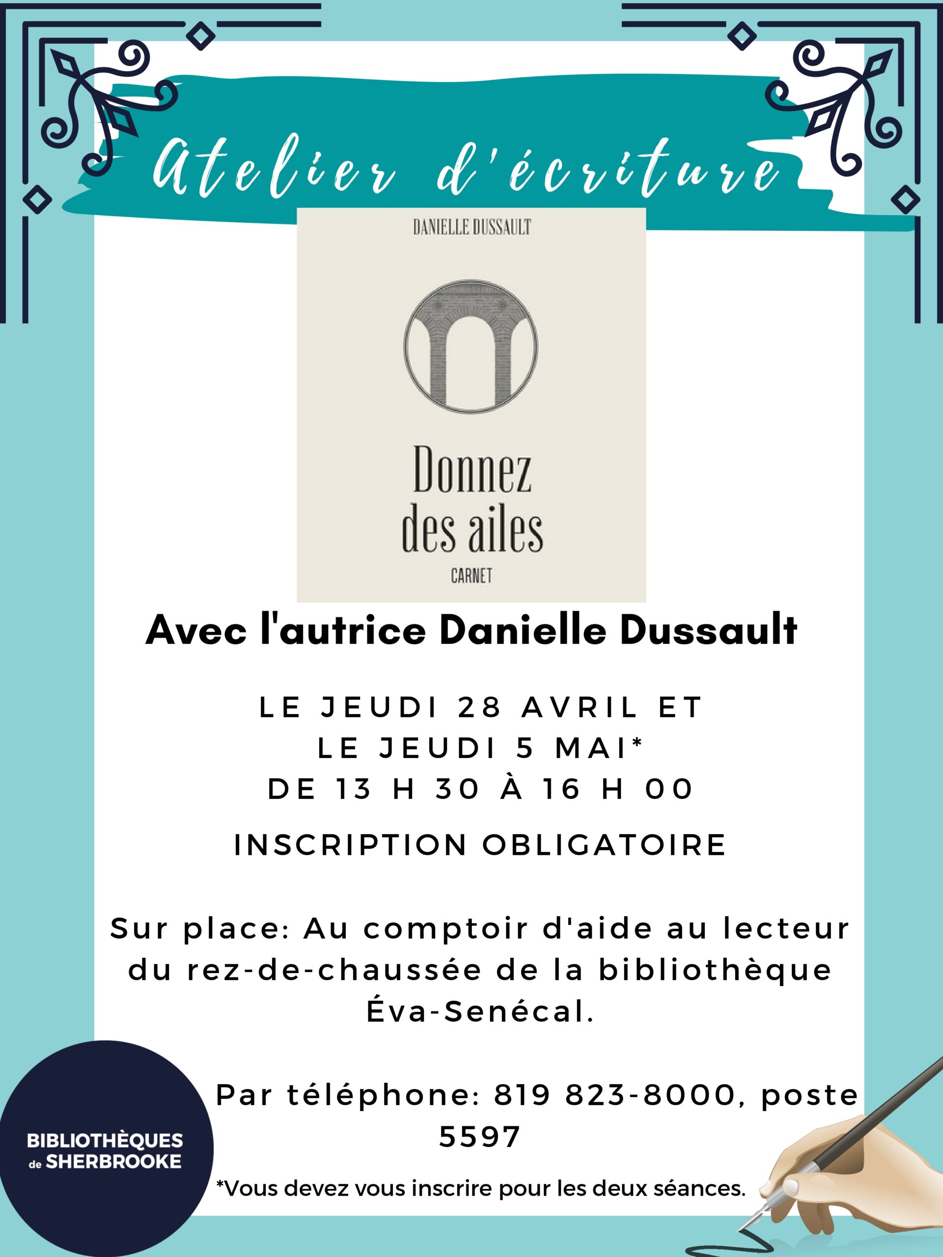 ATELIER D'ÉCRITURE AVEC DANIELLE DUSSAULT | L’Association des auteures ...